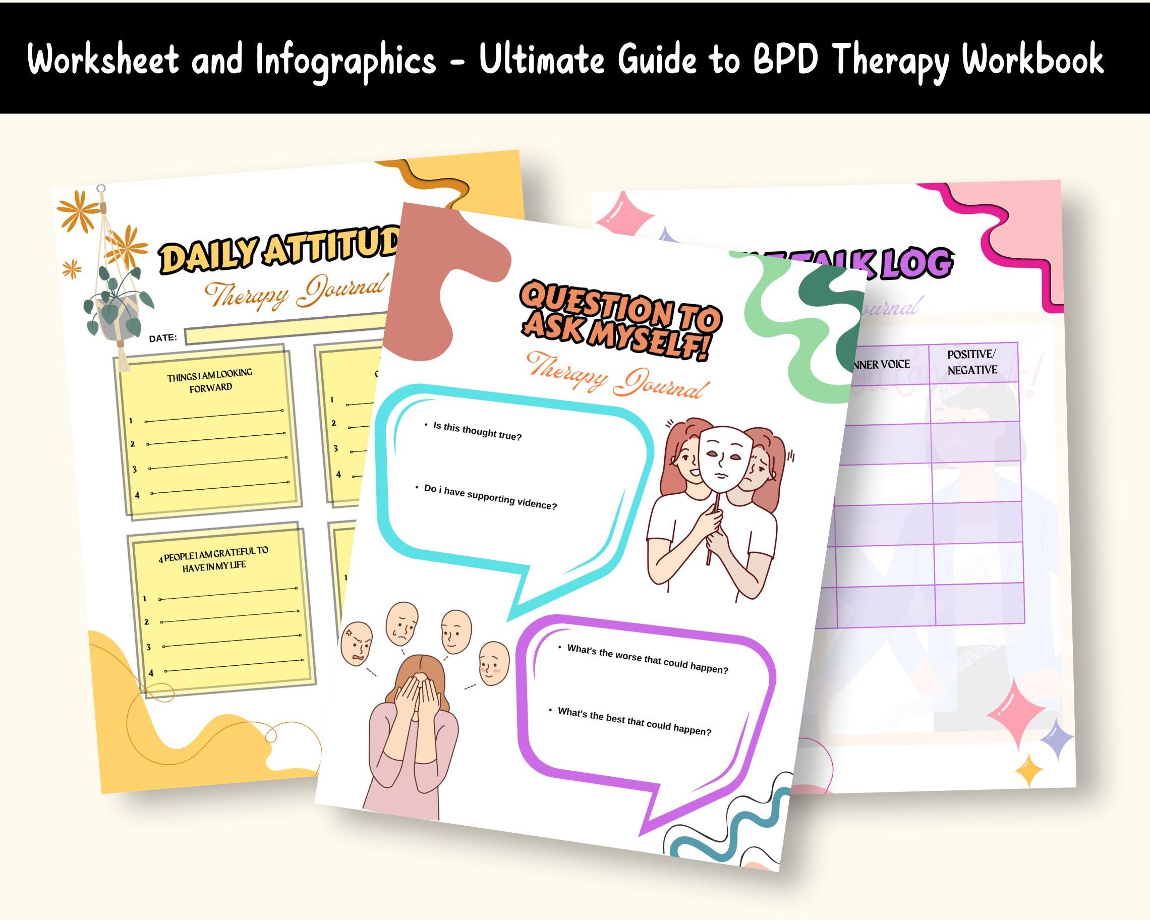 BPD Worksheets Bundle, DBT Therapy Resource, Borderline Personality ...