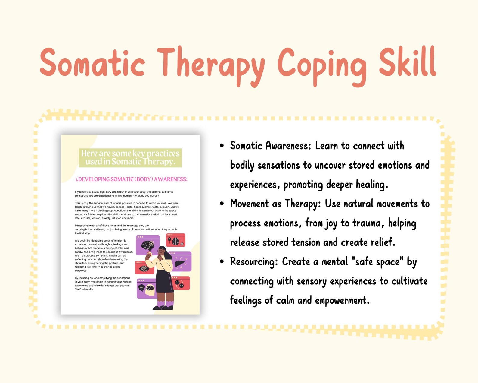 Somatic Therapy Coping Skills Flashcards: Nervous System Regulation ...