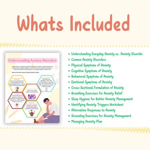 Anxiety Therapy Workbook Printable Worksheets for Panic Worry and ...