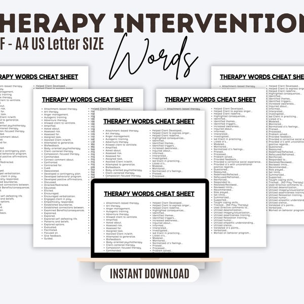 Therapy Cheat Sheet - Etsy