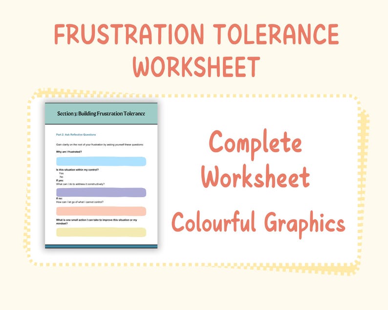 Frustration Tolerance Workbook for Kids, Emotional Regulation ...