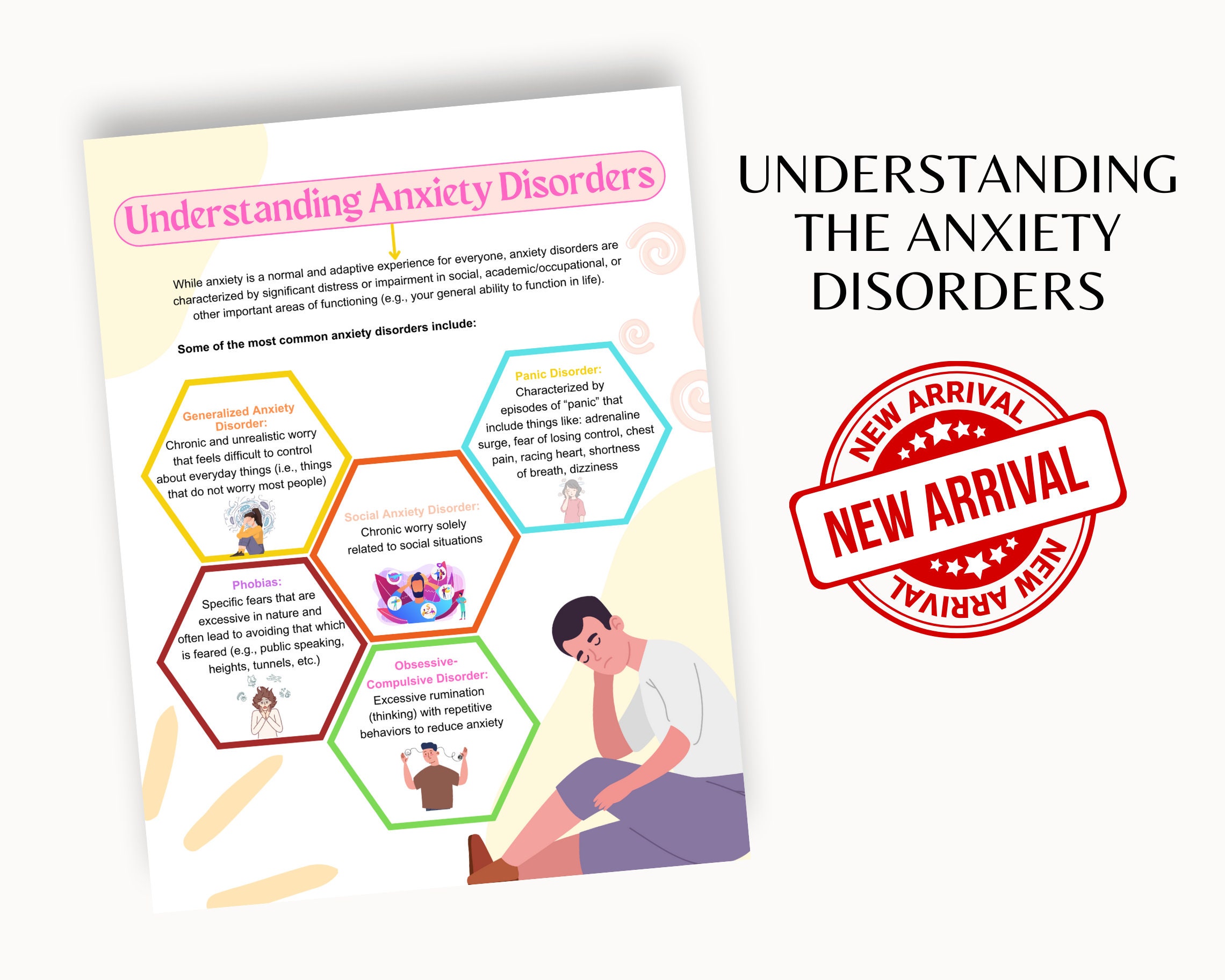 Anxiety Therapy Workbook Printable Worksheets for Panic Worry and ...