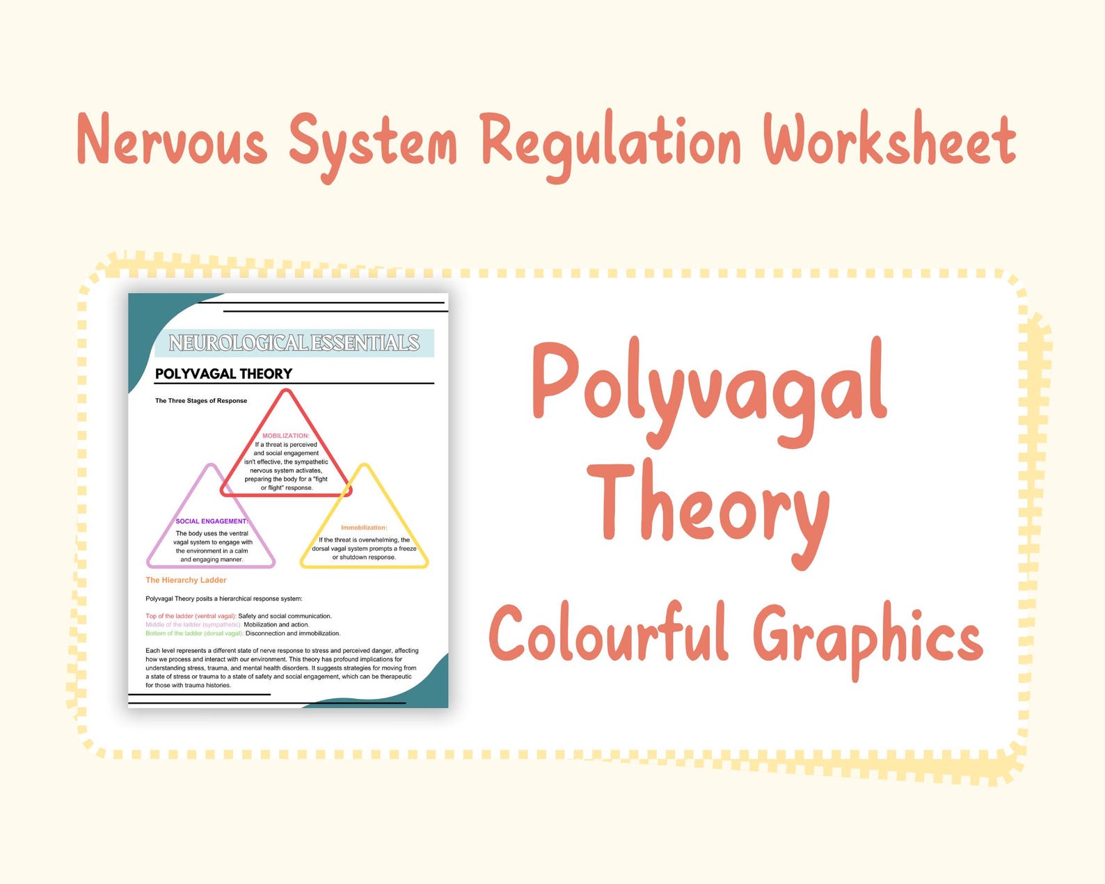 Nervous System Regulation Workbook, Somatic Exercise Polyvagal Theory ...