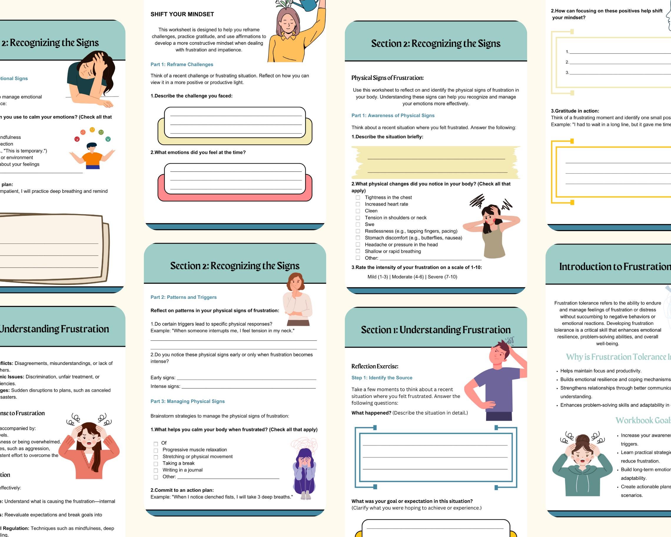 Frustration Tolerance Workbook for Kids, Emotional Regulation ...