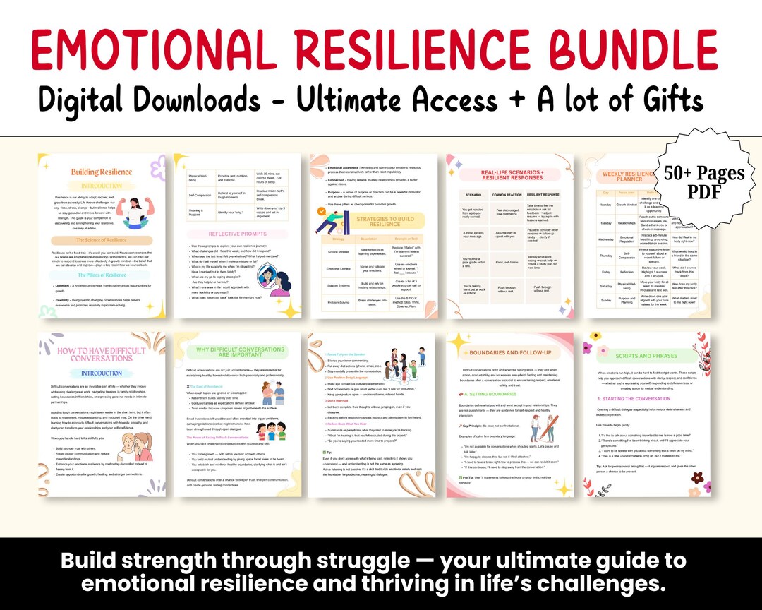 Emotional Resilience Mega Bundle Therapy Worksheets Life Skills Teen ...