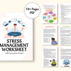 Stress Management Worksheets: Anxiety & Productivity Tools (digital ...