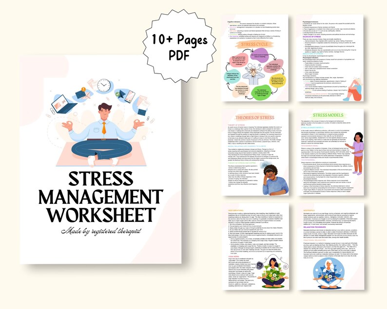 Stress Management Worksheets, Anxiety Worksheets, Stress Performance ...