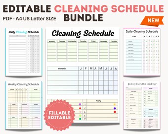 Printable Daily Weekly Monthly Cleaning Planner Editable - Etsy
