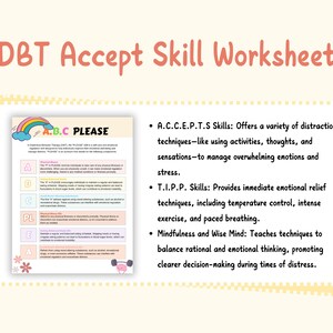 DBT ACCEPTS SKILLS Worksheets, Dbt Cheat Sheet, Dbt Skills, Dbt ...