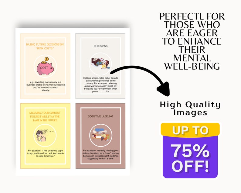 Cognitive Distortion Cards Flashcards, Thinking Errors, Unhelpful ...