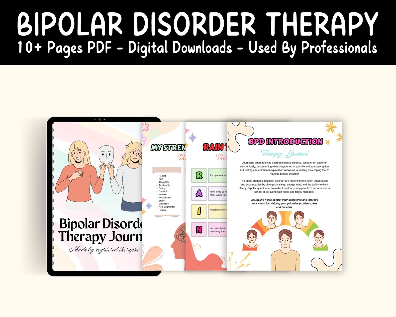 BPD Worksheets Bundle, DBT Therapy Resource, Borderline Personality ...