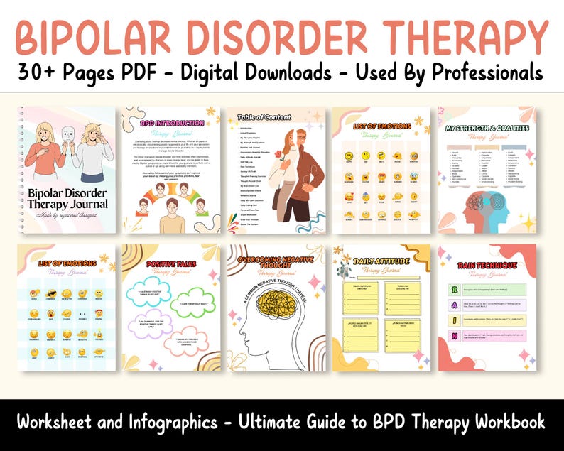 BPD Worksheets Bundle, DBT Therapy Resource, Borderline Personality ...