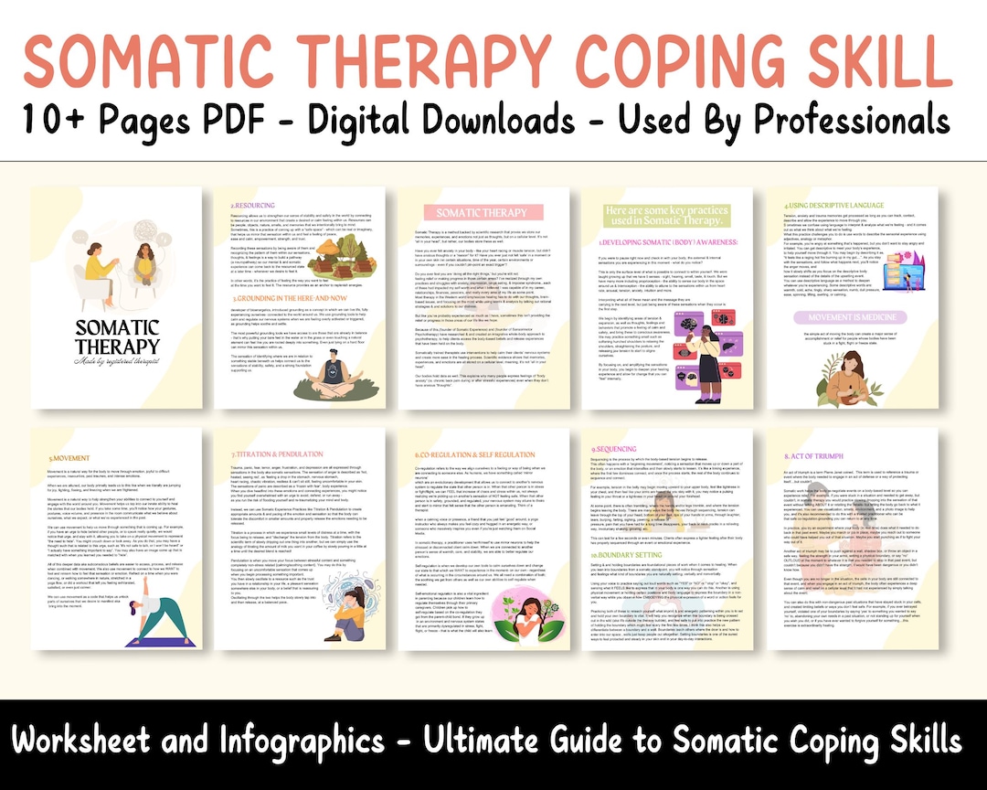 Somatic Therapy Coping Skill Exercises for Nervous System Regulation ...