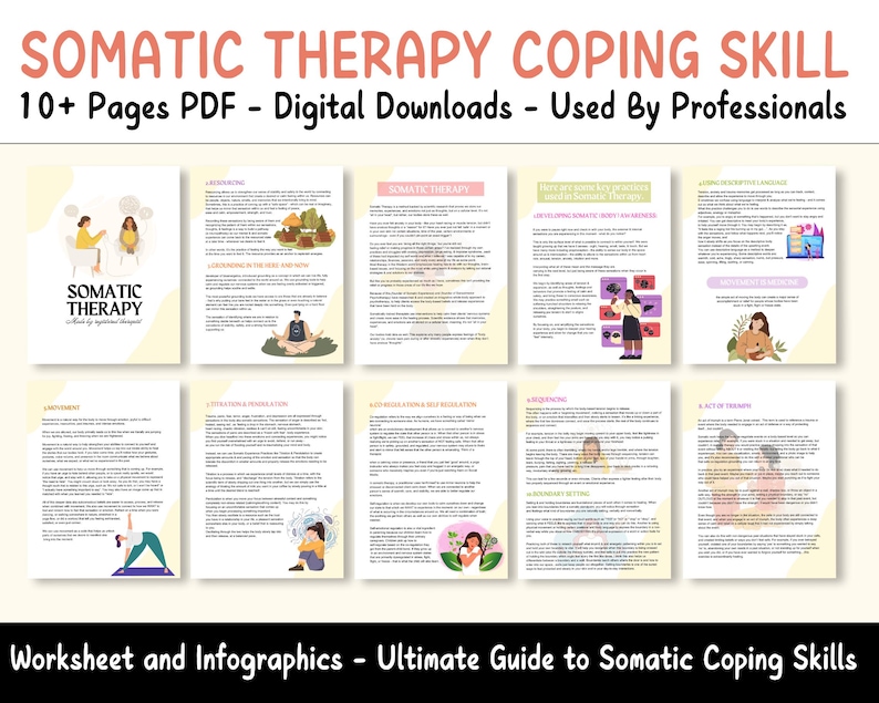 Somatic Therapy Coping Skill Exercises for Nervous System Regulation ...