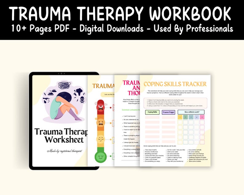 Trauma Worksheets Adult MEGA Bundle, PTSD Workbook, CBT for Teens ...