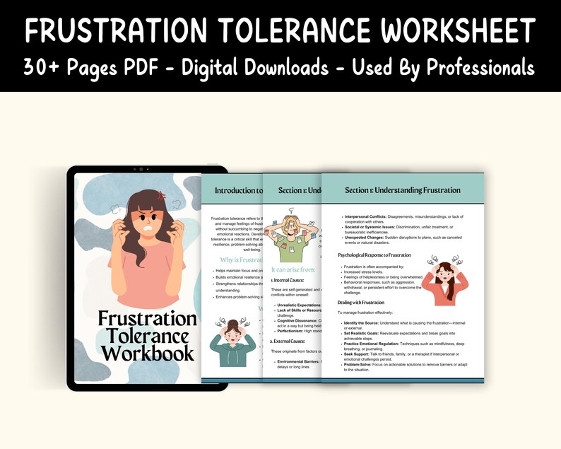 Frustration Tolerance Workbook for Kids: Emotional Regulation (digital ...