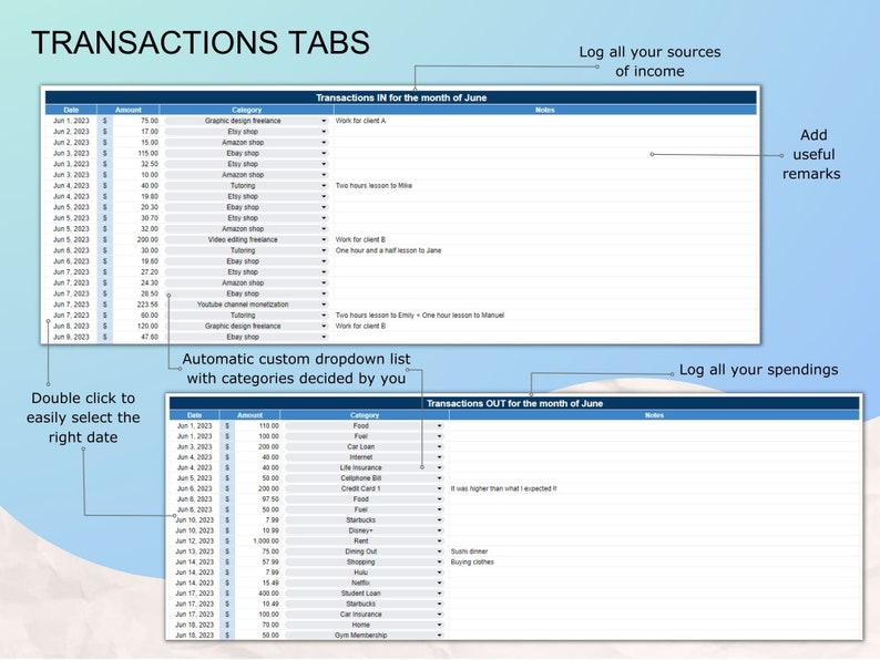 Monthly Budget Spreadsheet Google Sheets Template, Freelancer, Budget Planner, Financial Planner ...