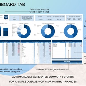 Monthly Budget Spreadsheet Google Sheets Template, Freelancer, Budget ...