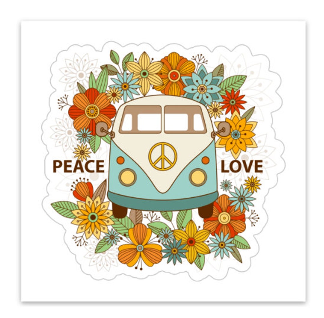 Peace Love and VW Van Vinyl Sticker, Waterproof. Perfect for Your ...