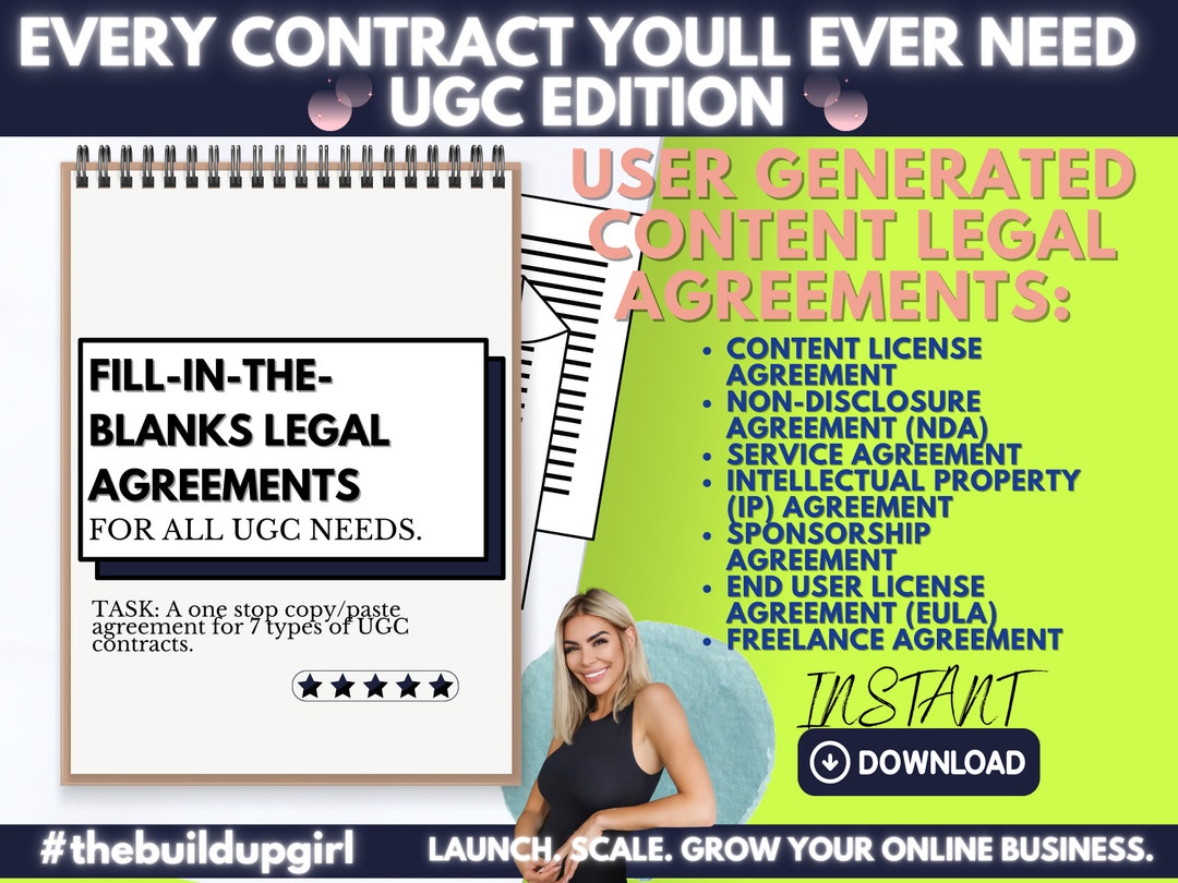 All-in-one User Generated Content Creator Legal Template,influencer ...