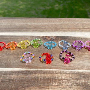 Cute Gummy Bear Rings | Beaded Jewelry | Fun Accessories | Gifts for ...