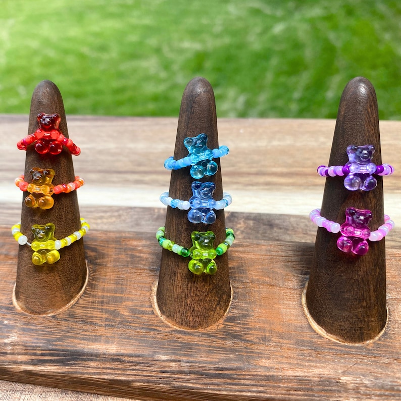 Cute Gummy Bear Rings | Beaded Jewelry | Fun Accessories | Gifts for ...