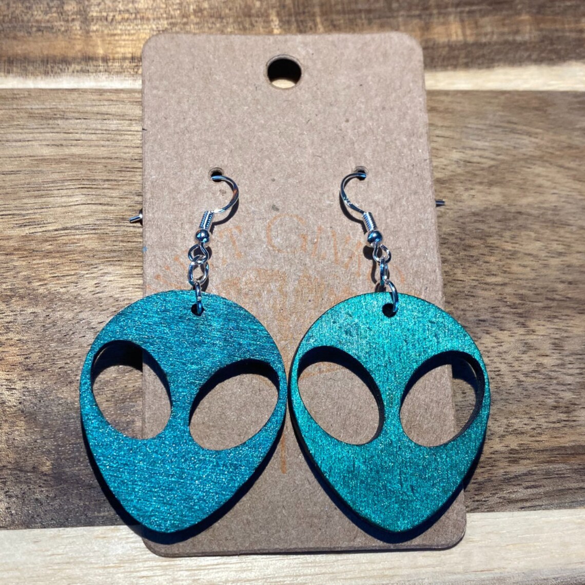Wooden Alien Earrings | Space Themed Jewelry | Extra-terrestrial ...