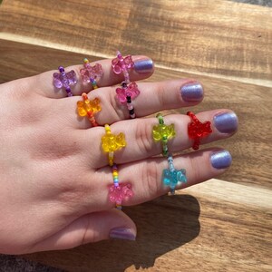 Cute Gummy Bear Rings | Beaded Jewelry | Fun Accessories | Gifts for ...