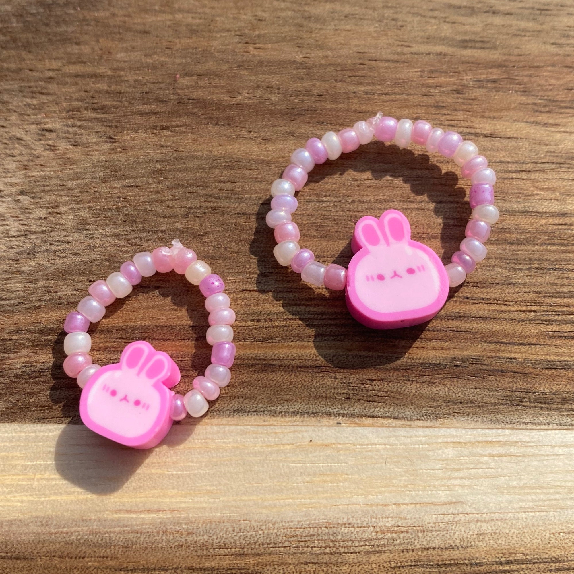 Animal Beaded Rings | Squishmallow Cat Frog Bunny Bear Rings | Polymer ...