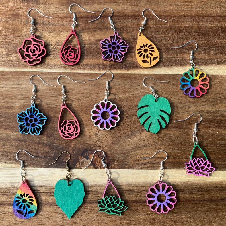 Custom Painted Wooden Earrings | Cute Jewelry | Fun Accessories | Gifts ...