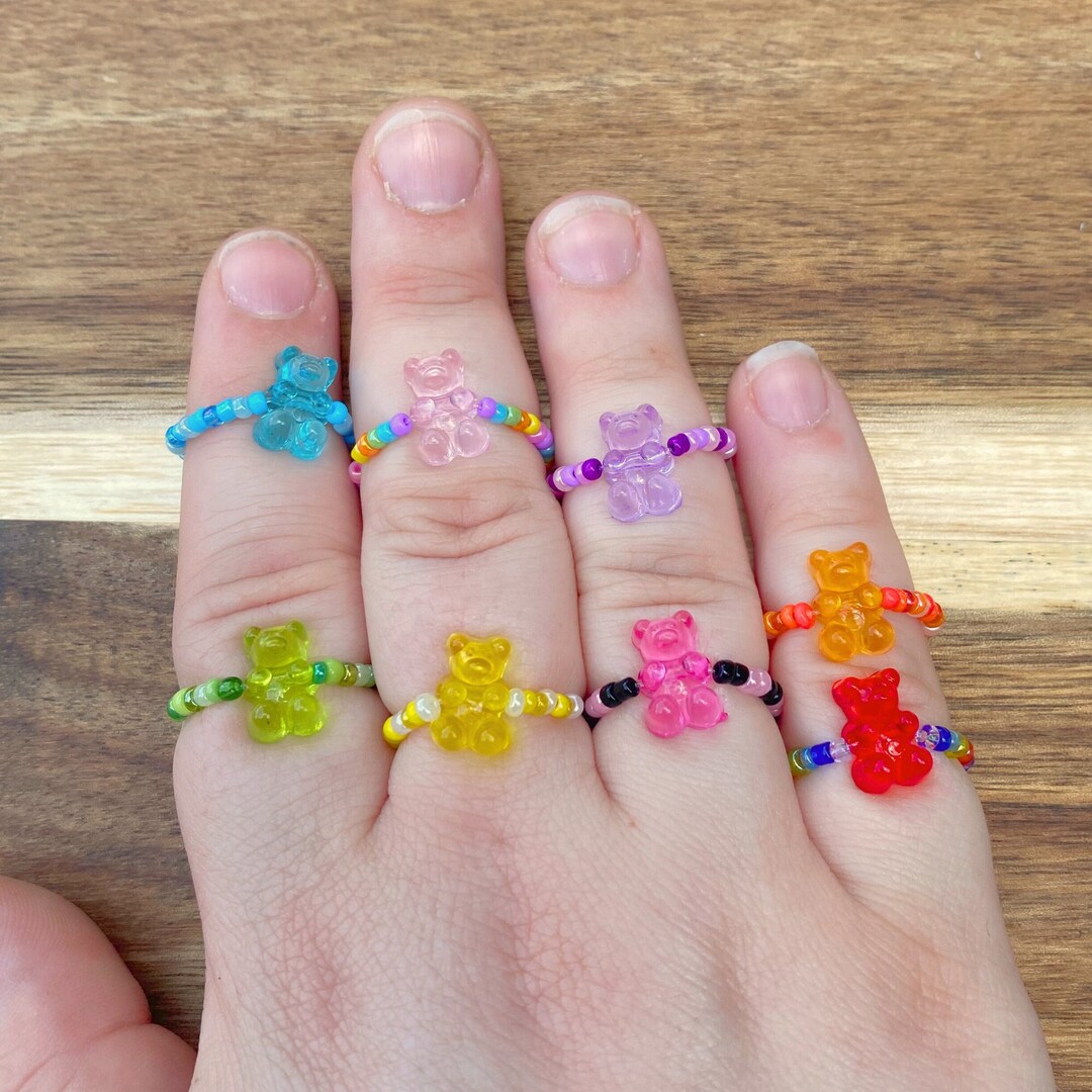 Cute Gummy Bear Rings | Beaded Jewelry | Fun Accessories | Gifts for ...