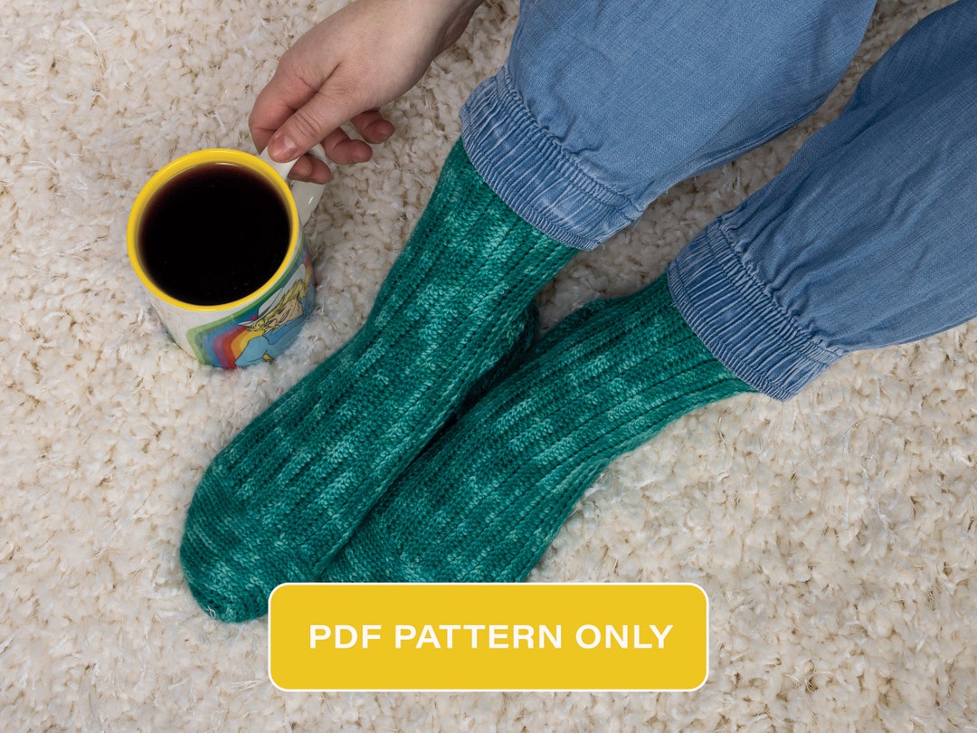 Crochet Pattern: Basic Ribbed Sock PDF Crochet Pattern Sideways ...