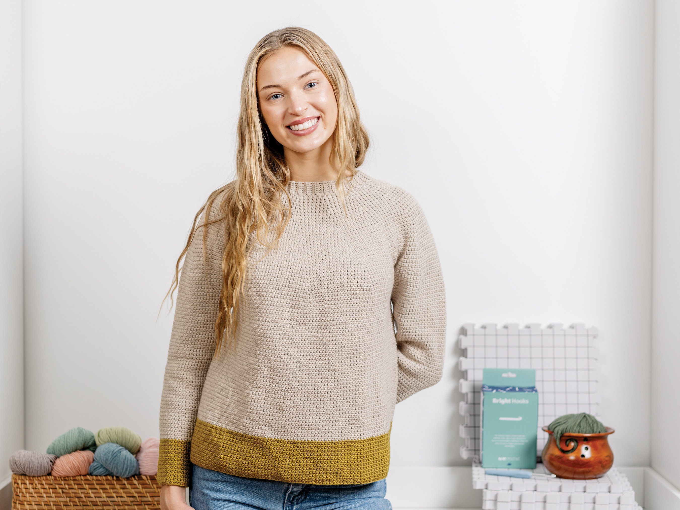 Crochet Pattern: Yoke Sweater PDF Pattern Long Sleeve Pullover Sweater ...