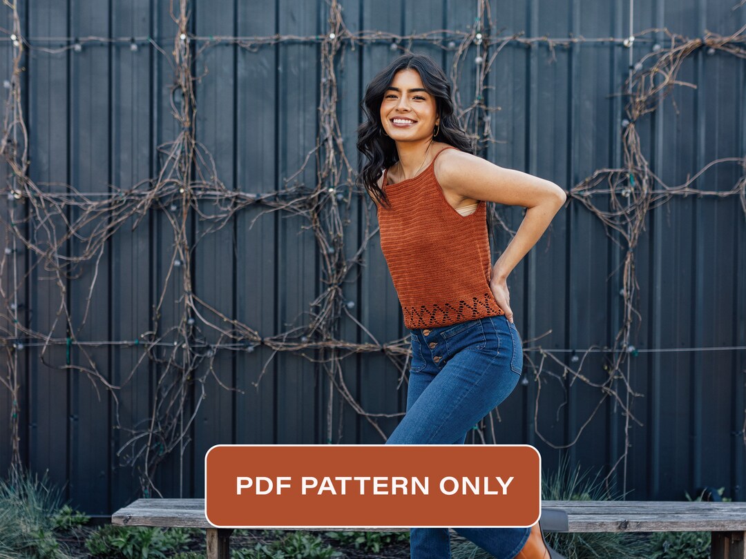 Crochet Lace Tank Top Pattern: Sleeveless Sunburst Design (PDF Pattern ...