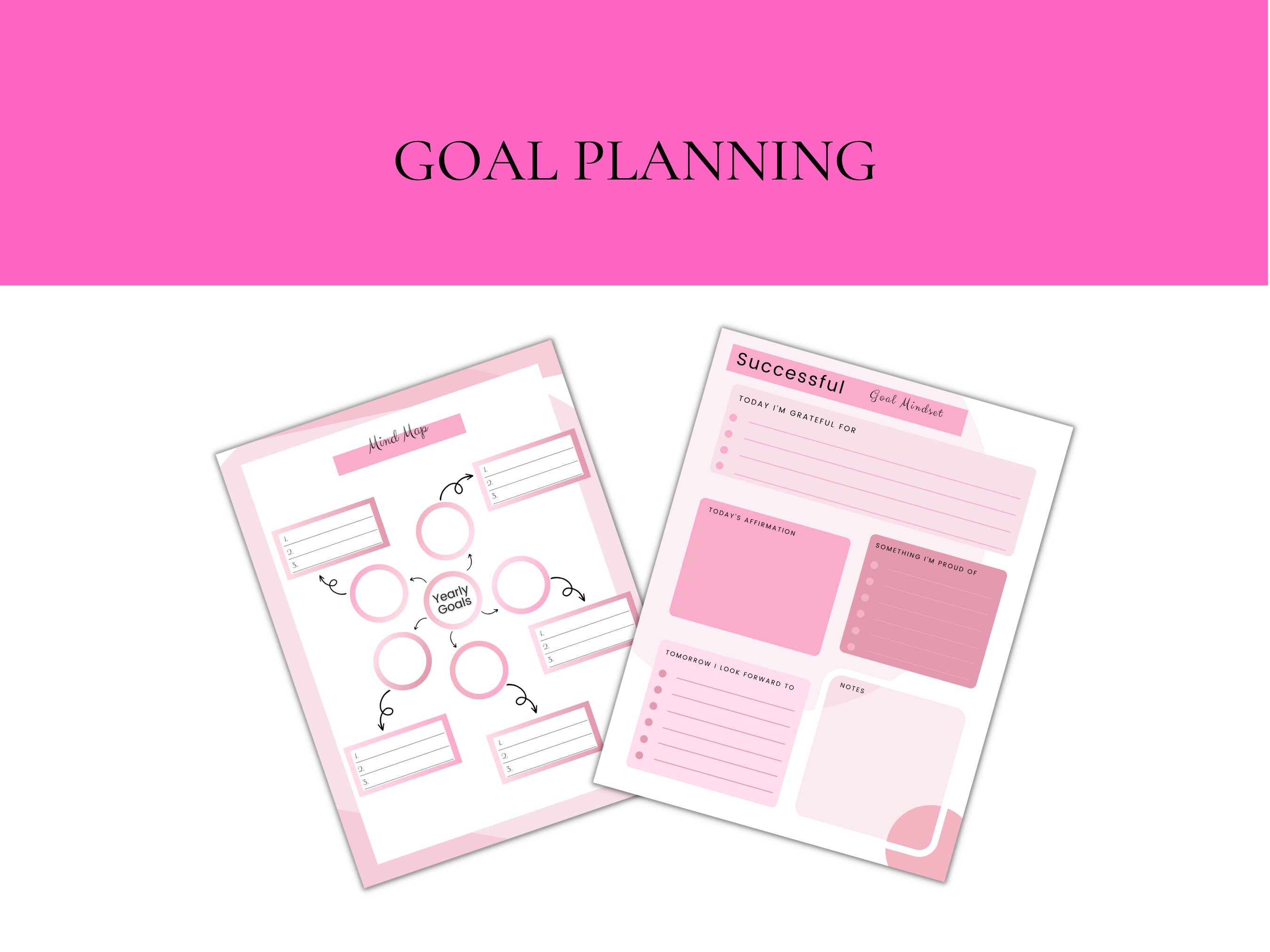 Printable Pink Goal Planner Template Goal Planner Printable Planner A4 ...