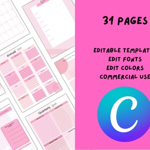 Printable Pink Goal Planner Template Goal Planner Printable Planner A4 ...