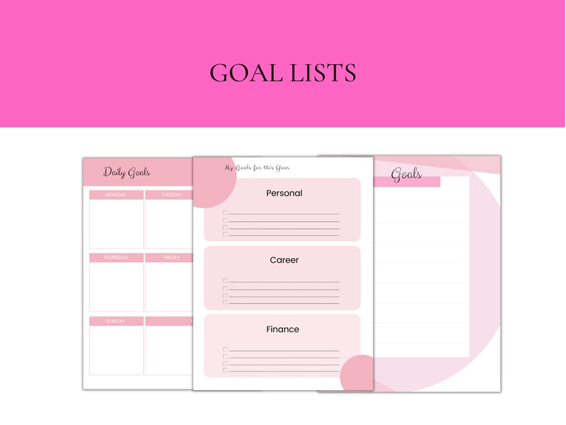Printable Pink Goal Planner Template Goal Planner Printable Planner A4 ...