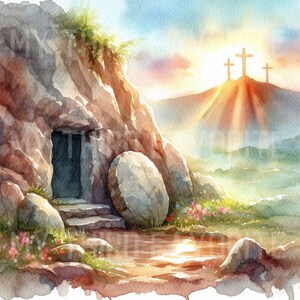 Easter Morning Watercolor Easter Digital Download Christian Printable ...