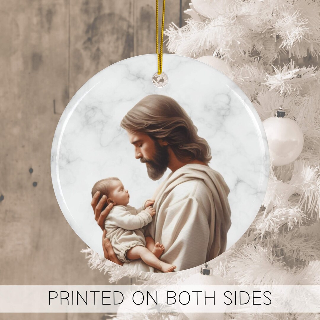 Jesus and Baby Christian Christmas Tree Ornament, Christ-centered ...