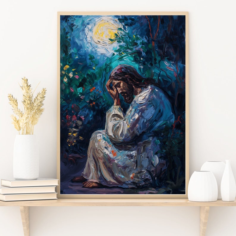 Jesus Praying in the Garden of Gethsemane, Christian Holy Week ...