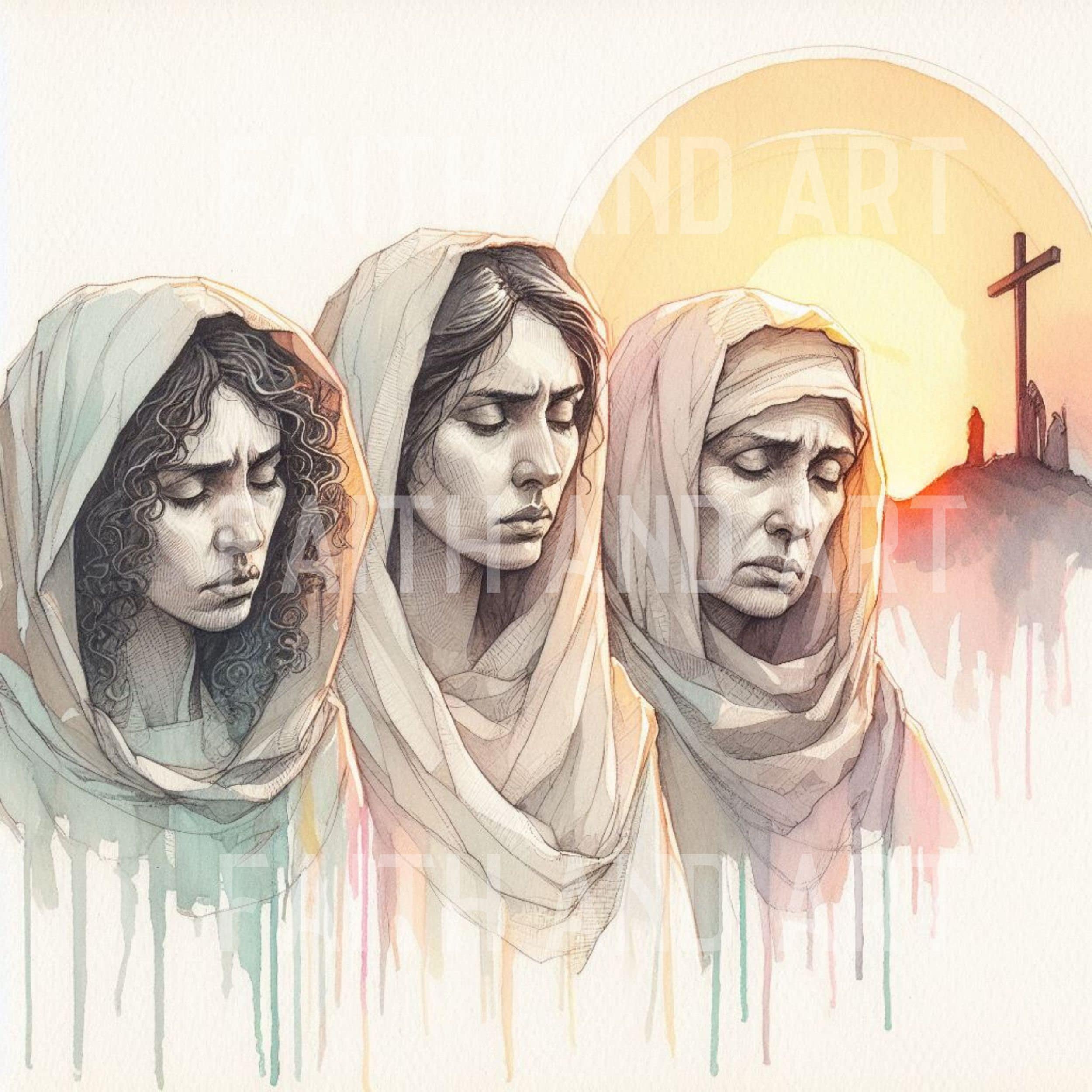 Women at the Cross Art, Christian Art, Mary and Jesus, Mary Magdalene ...