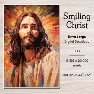 The Smiling Christ Christian Artwork, Jesus Christ Art Christian Wall ...
