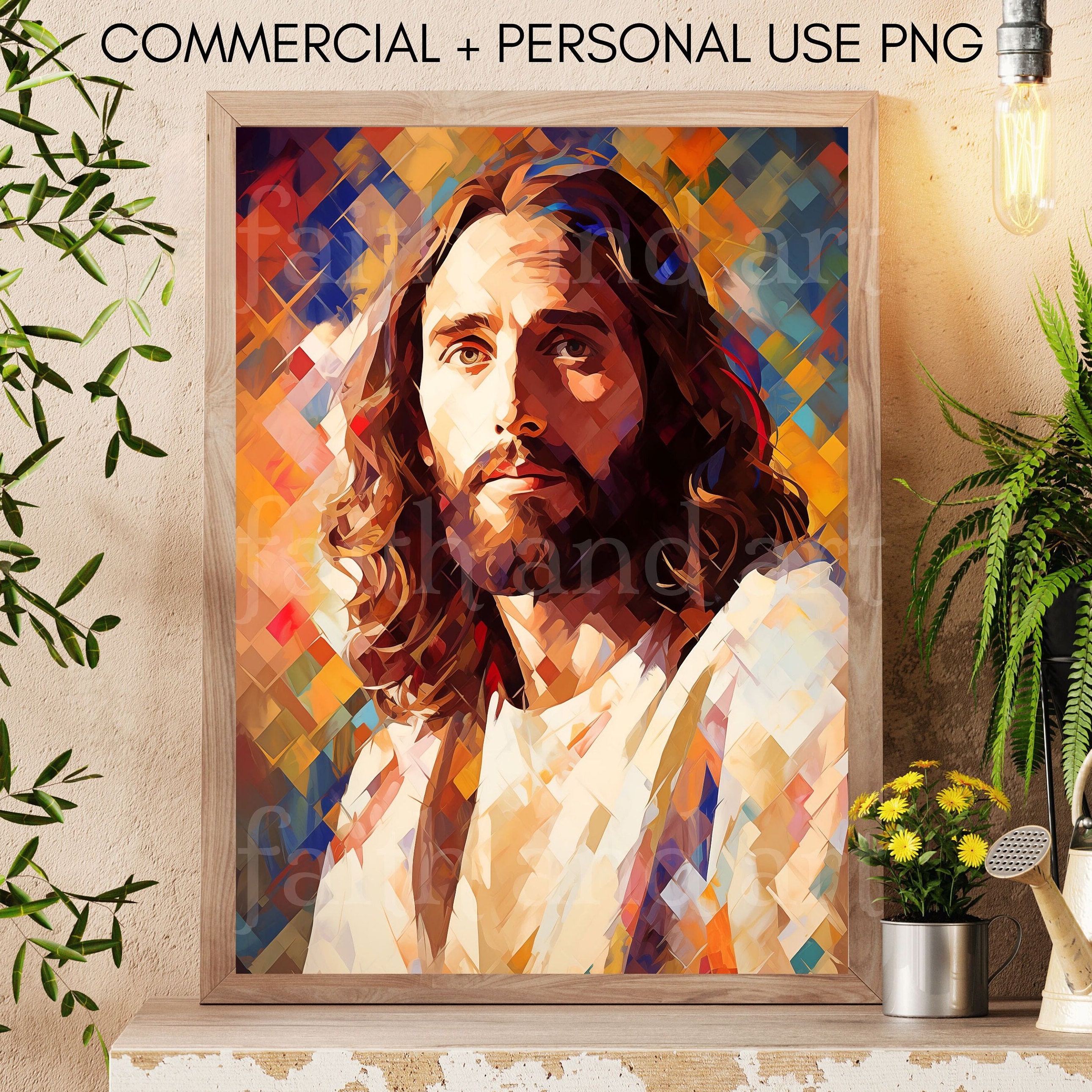Modern Portrait of Jesus Christ, Christian Wall Art, Jesus Art ...