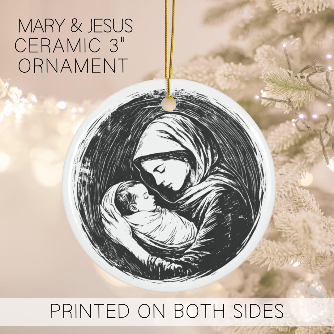 MARY and JESUS Ornament, Nativity Scene Baby Jesus and the Virgin Mary ...