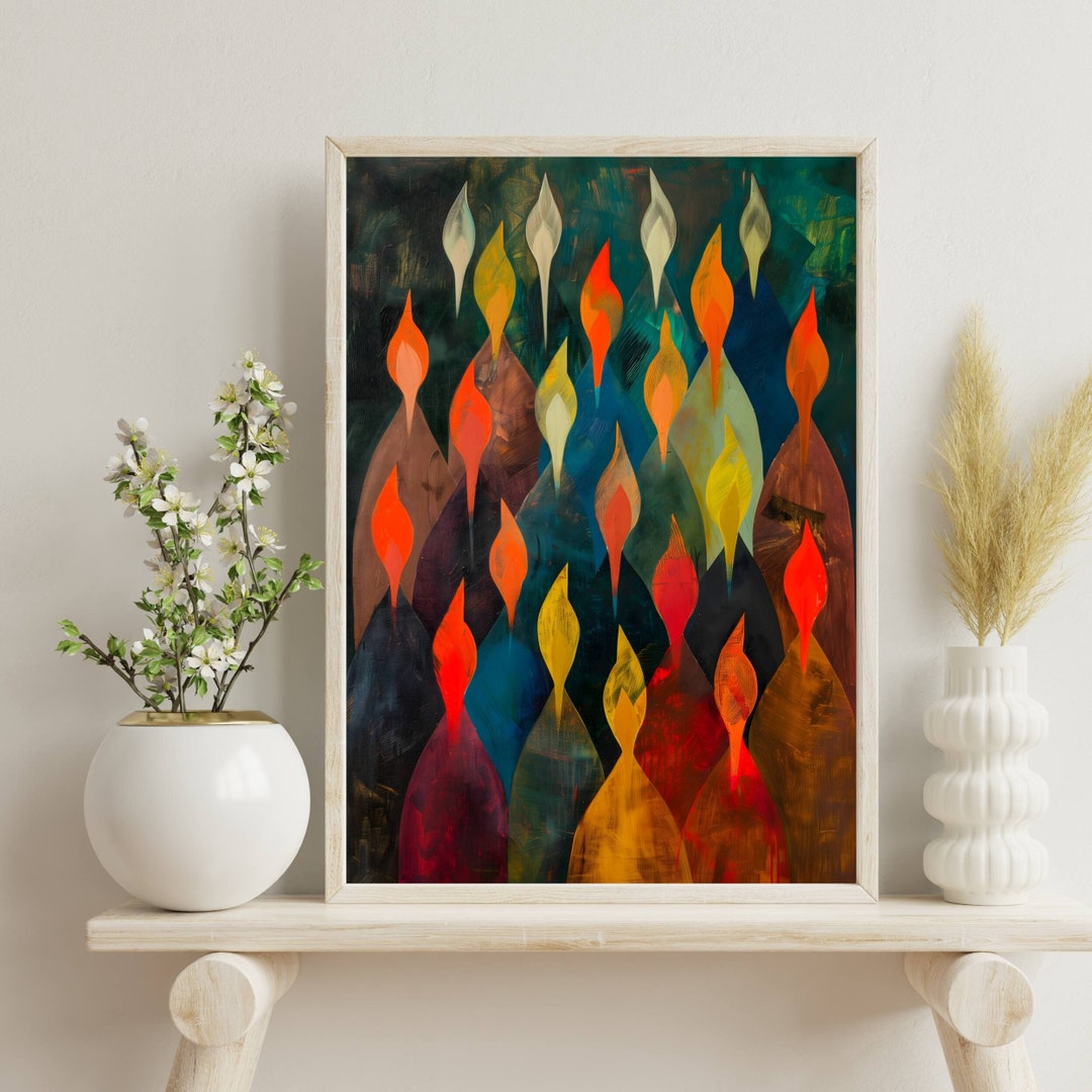 Pentecost Abstract Art: Holy Spirit Flames Printable (digital Download ...