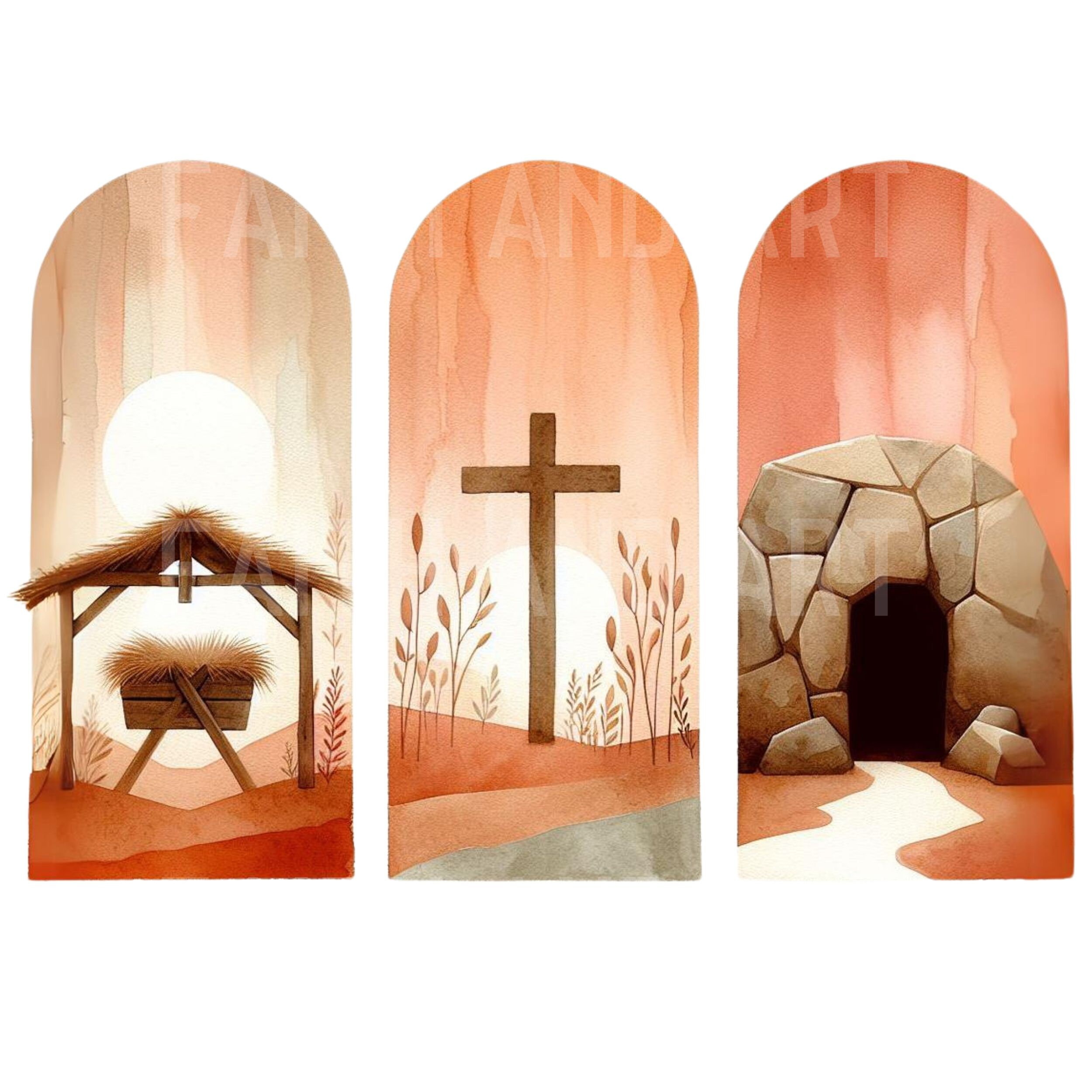 Life of Christ 3 Panels Jesus Christ Life Triptych Bible Verse Print ...