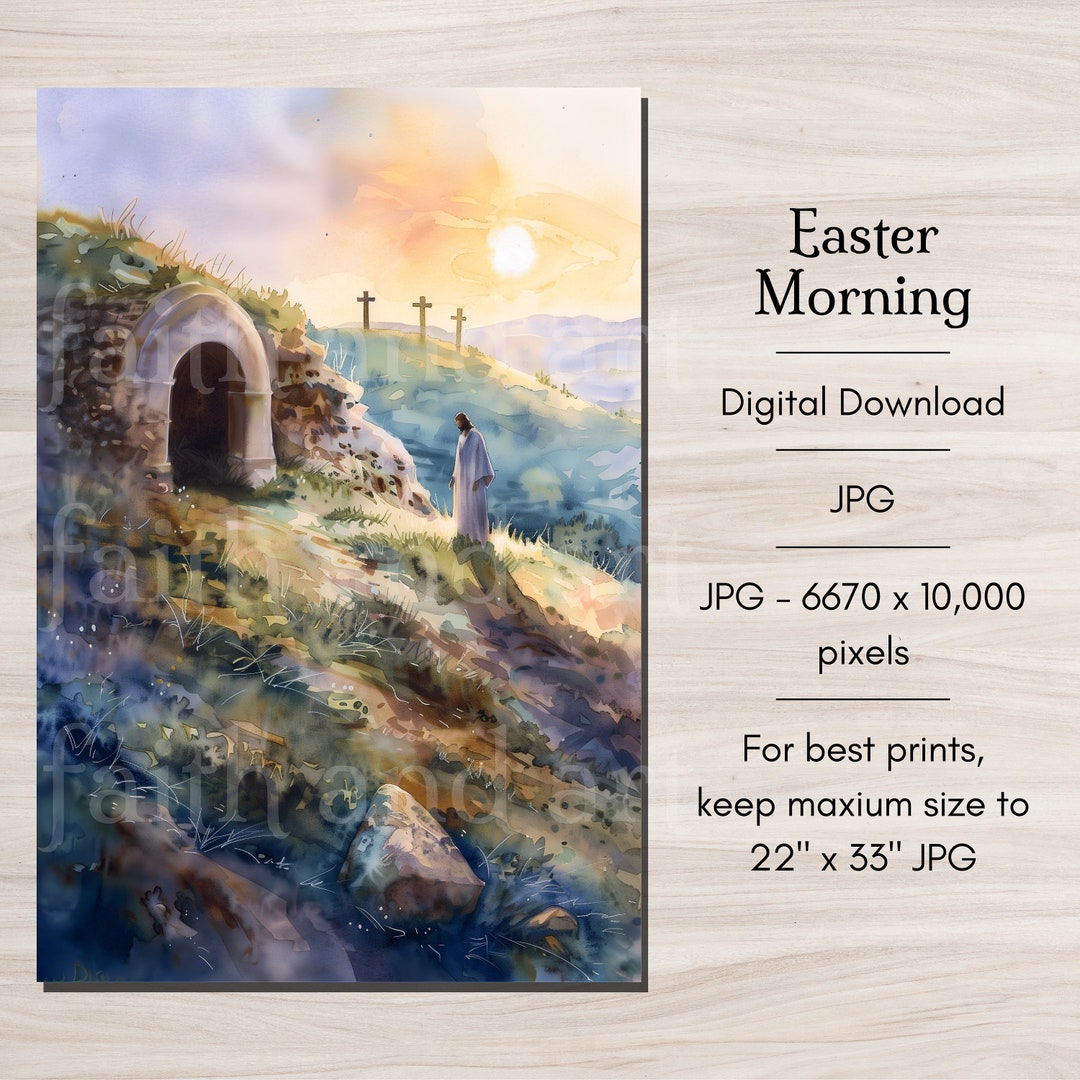 Easter Morning Digital Painting, Jesus Christ Resurrection Morning ...