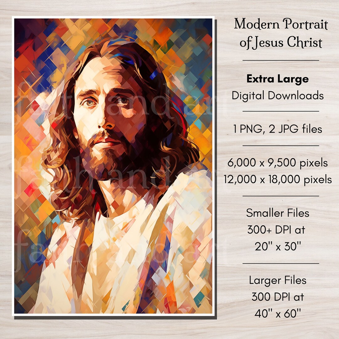 Modern Portrait of Jesus Christ, Christian Wall Art, Jesus Art ...
