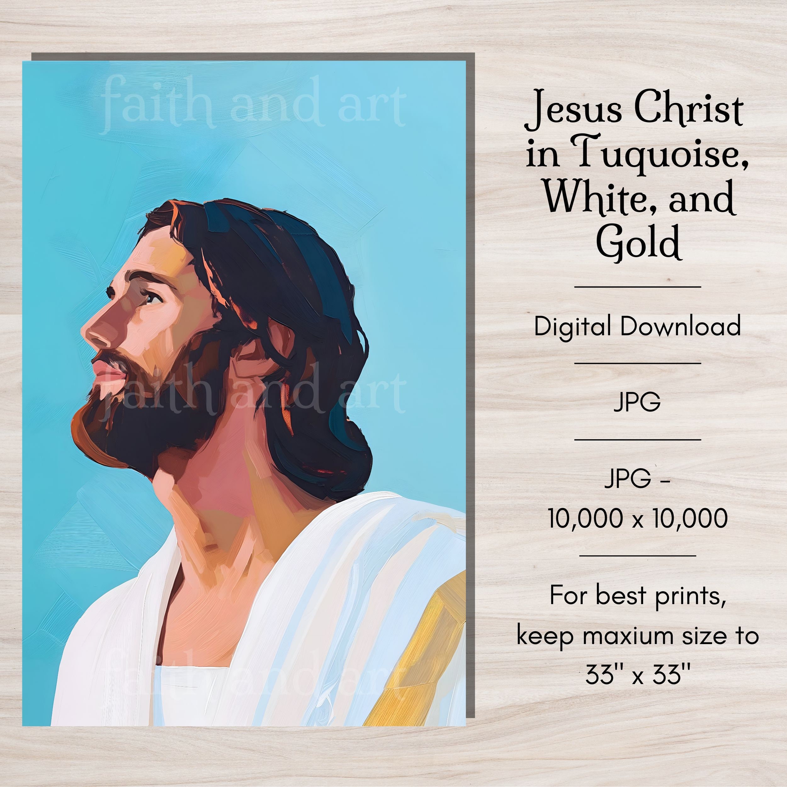 Modern Jesus Christ Portrait Minimalist Picture of Christ Jesus ...