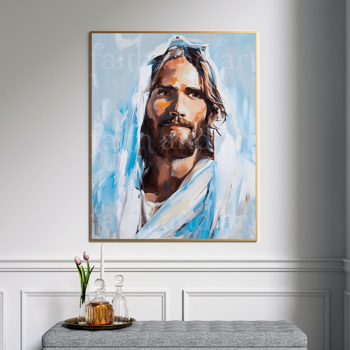 Jesus Christ Portrait Poster, Picture of Christ Jesus Portrait LDS Art ...